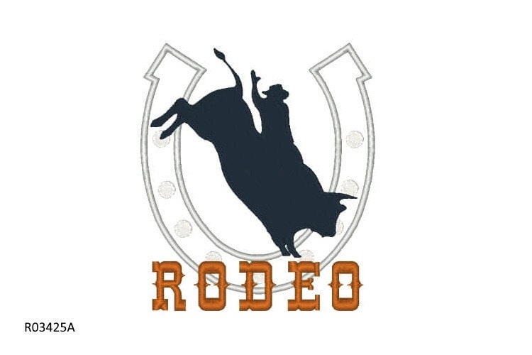 Rodeo Machine Embroidery Designs Set Applique Horseshoe | Etsy
