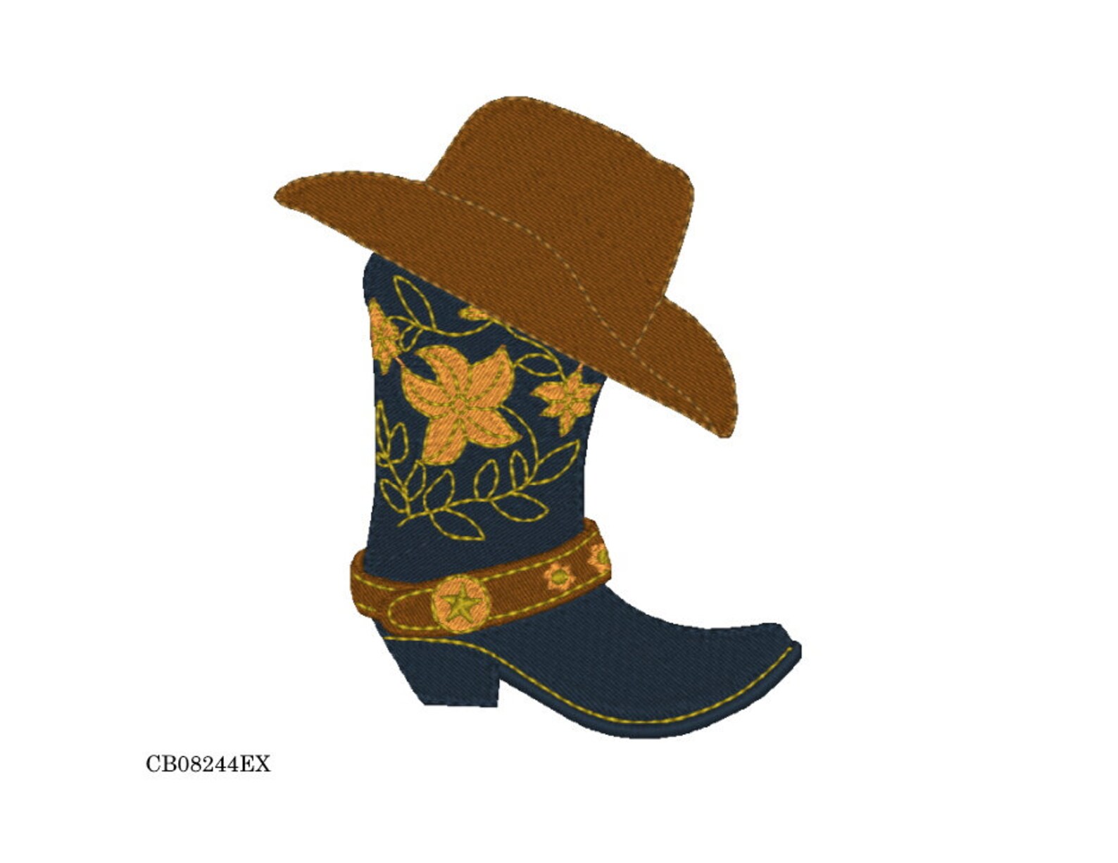 Cowboy Boot Machine Embroidery Design Fancy Western Boot - Etsy