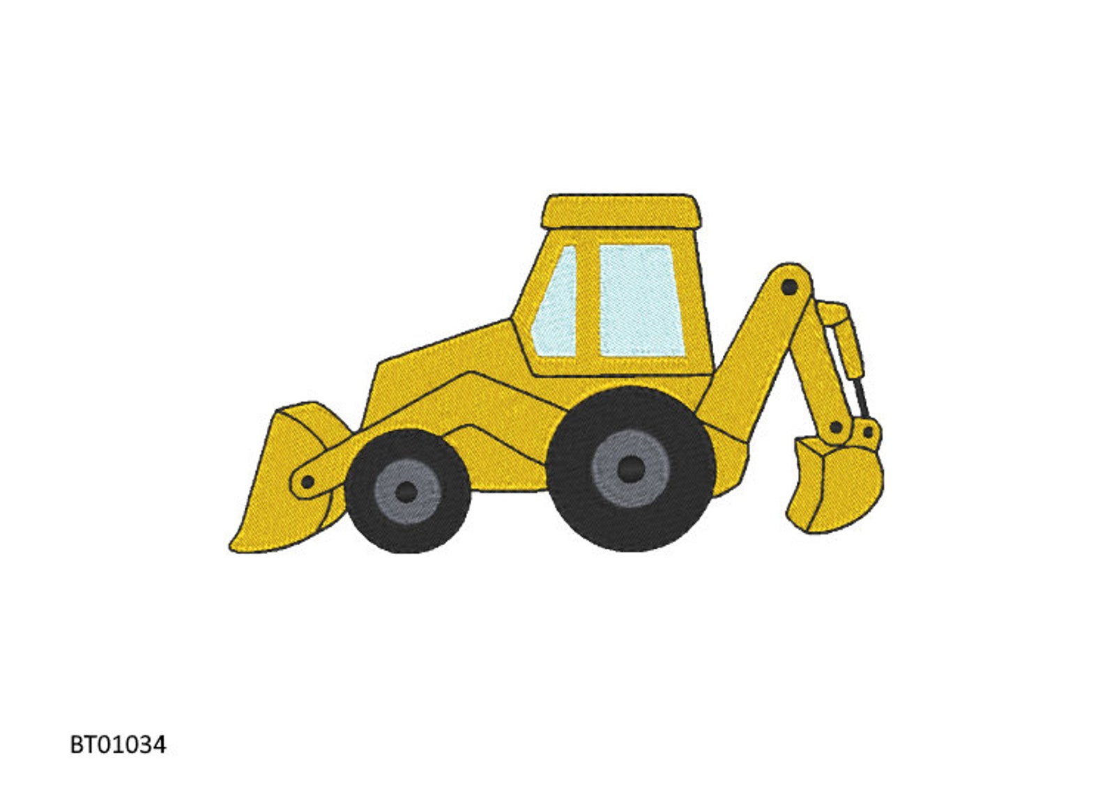 Backhoe Machine Embroidery Design Construction Truck Design | Etsy