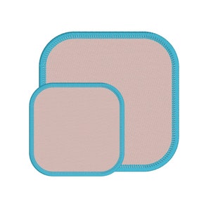 Square Machine Embroidery Design Round Corners Merrowed Edges Digital ...