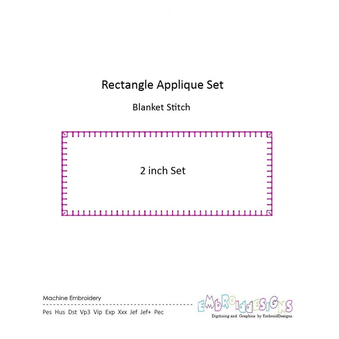 Rectangle Embroidery Applique Design Set 2 Blanket Stitch Rectangle ...