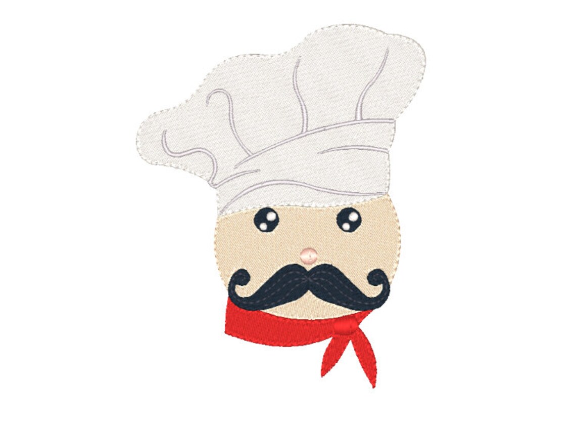 Chef Machine Embroidery Design Kitchen Embroidery Instant | Etsy