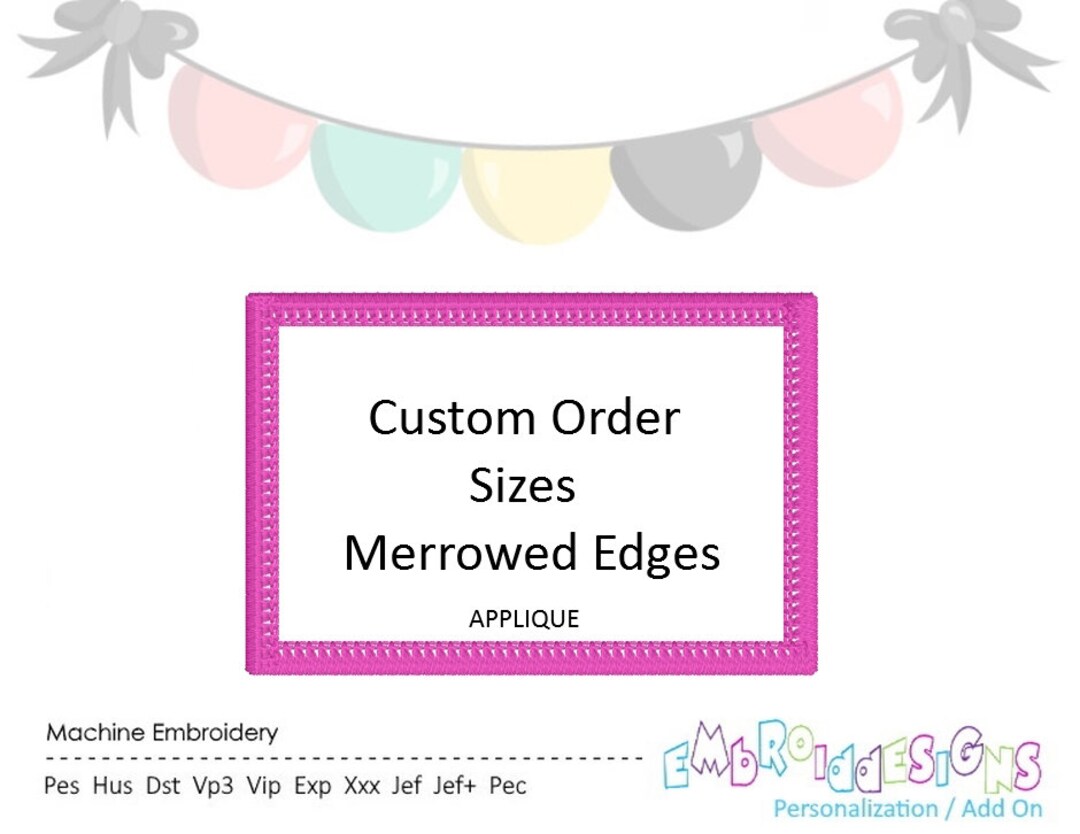 Custom Rectangle Patch Applique, Square Corners Frame, Patch Making ...