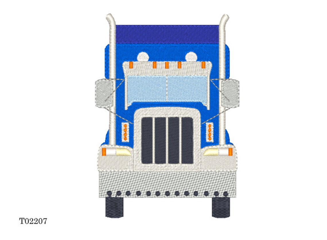 Semi Truck Embroidery Design Machine Embroidery Truck Instant | Etsy