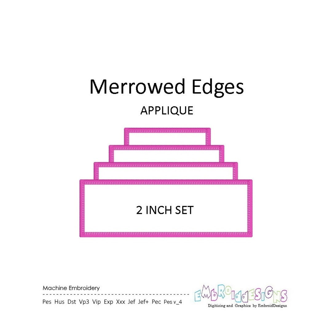 Rectangle Applique Set of 2 Inch - Merrowed Edges for Patch Making ...