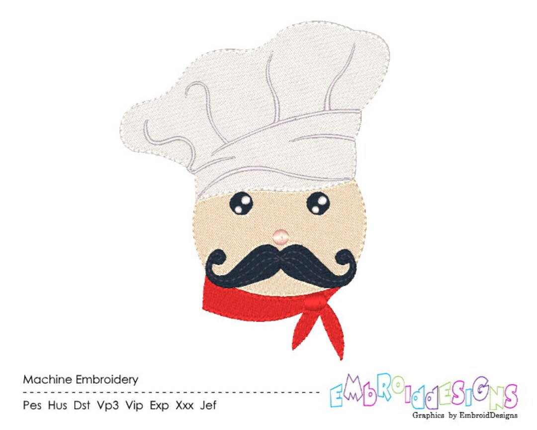 Chef Machine Embroidery Design Kitchen Embroidery Instant Download - Etsy