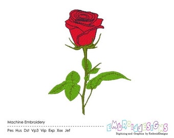 Rose Embroidery Machine Design Flowers Bloom Digital Instant - Etsy