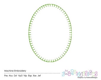 Oval Embroidery Designs Ovals Applique Embroidery Design | Etsy