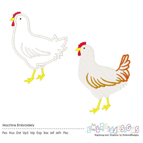 Chicken Embroidery - Etsy