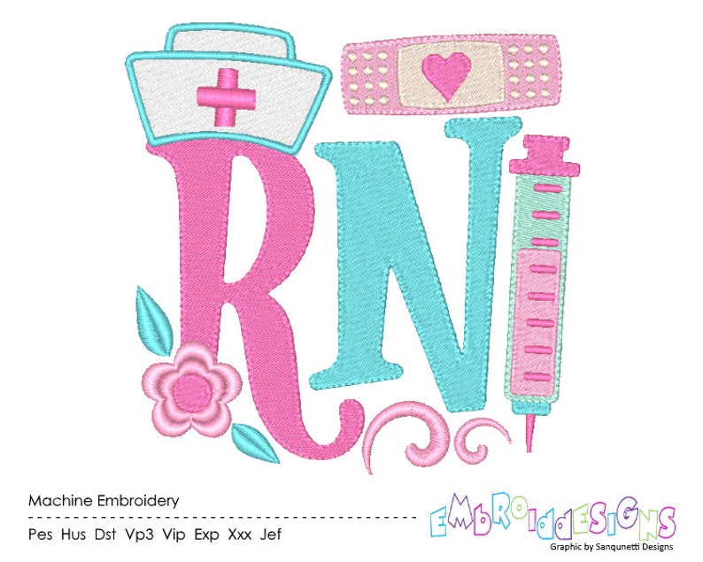 RN Embroidery Design Nurse Embroidery Designs Nurses Sayings Funny - Etsy