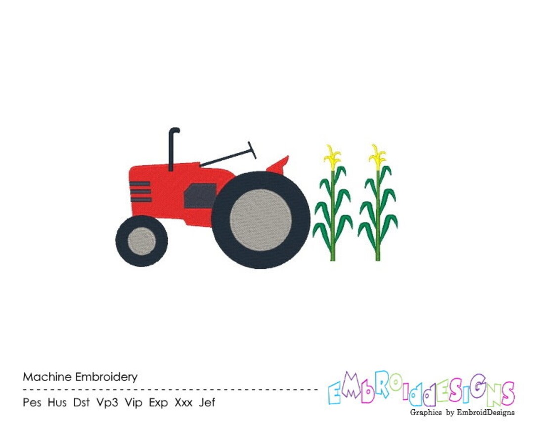 Tractor and Corn Field Machine Embroidery Design (digital Download) - Etsy