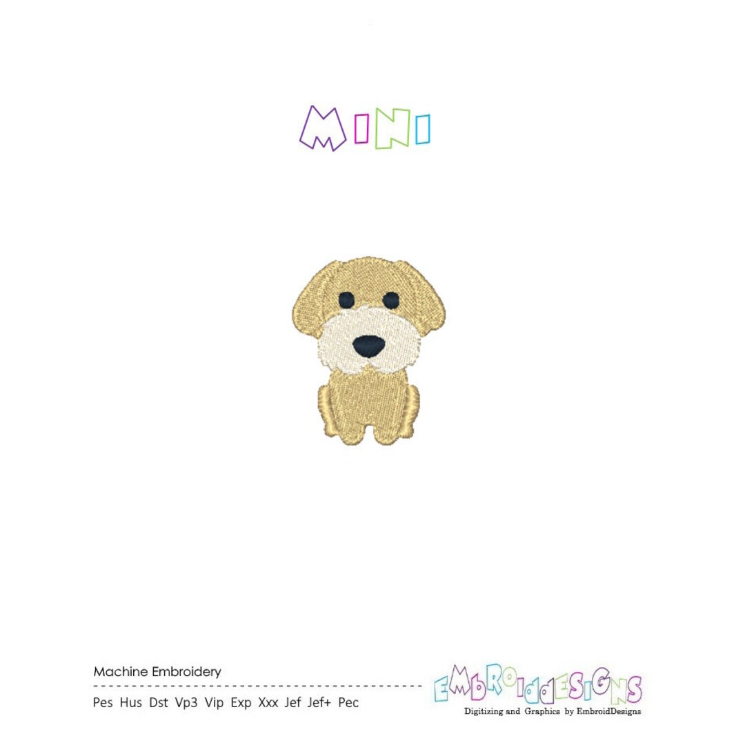Adorable Mini Dog Machine Embroidery Design Perfect for Dog Lovers and ...