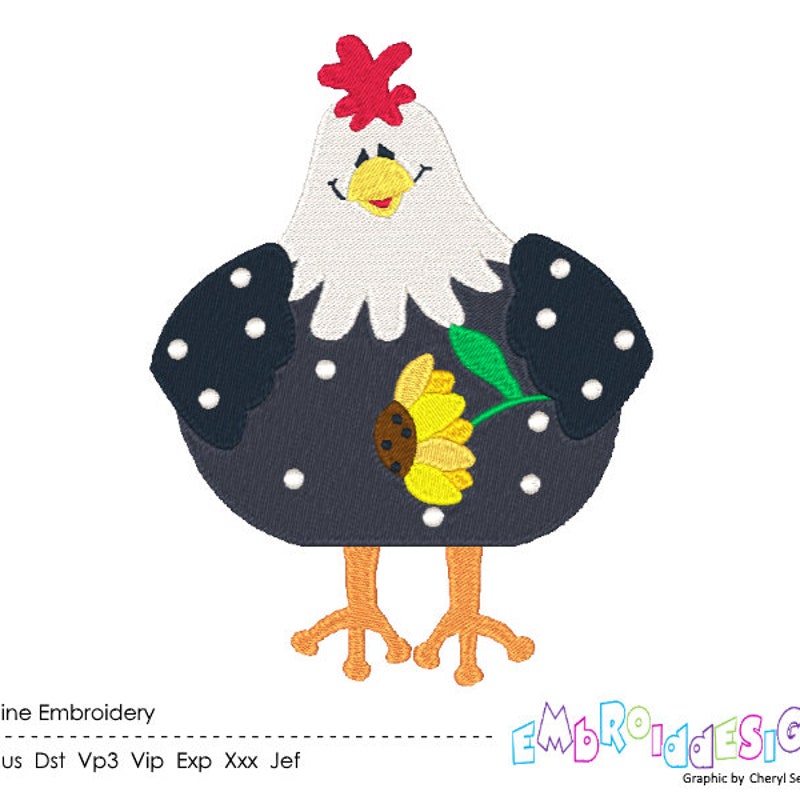 Chicken Embroidery - Etsy