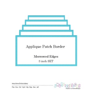 Rectangle Frame Patch Set Merrowed Edges Instant Download Embroidery ...