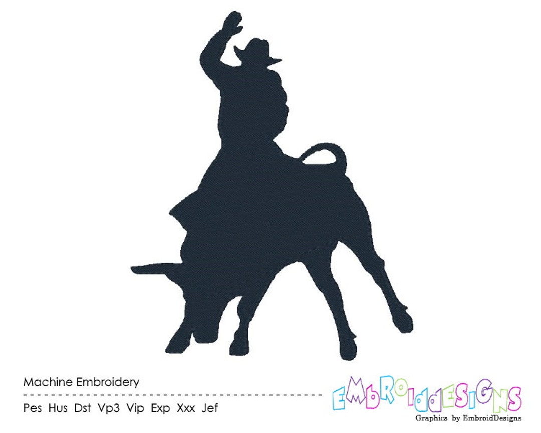 Bull Rider Embroidery Design Country Western Embroidery Designs Rodeo ...