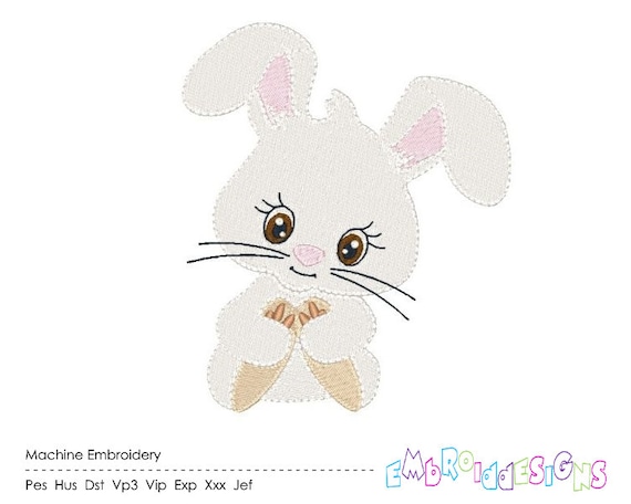 Bunny Embroidery Designs Rabbit Embroidery Design Filled | Etsy