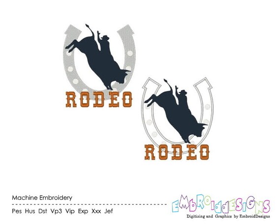 Rodeo Machine Embroidery Designs Set Applique Horseshoe | Etsy