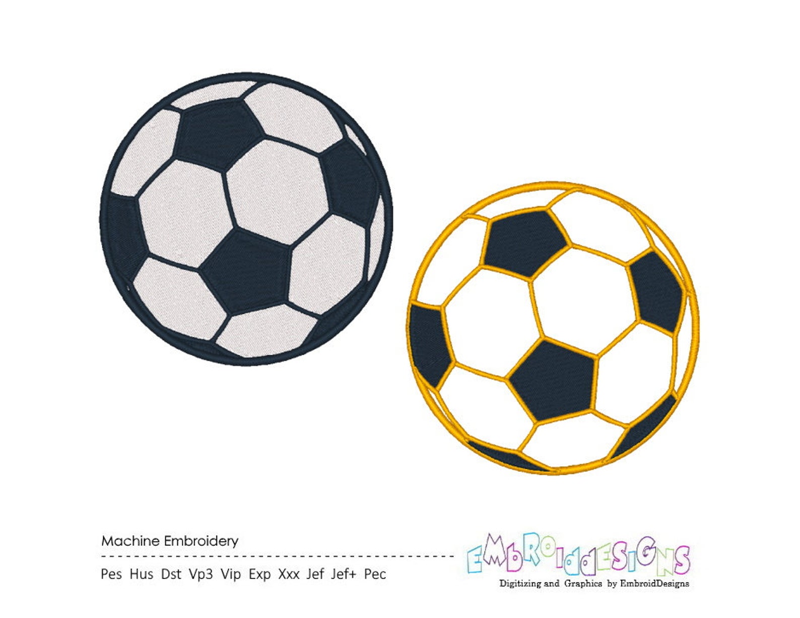 Soccer Ball Machine Embroidery Design Sports Embroidery - Etsy