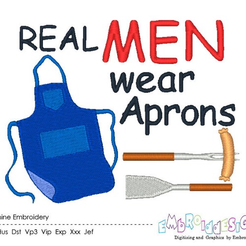 Apron Embroidery Design Machine Embroidery Real Men Wear | Etsy