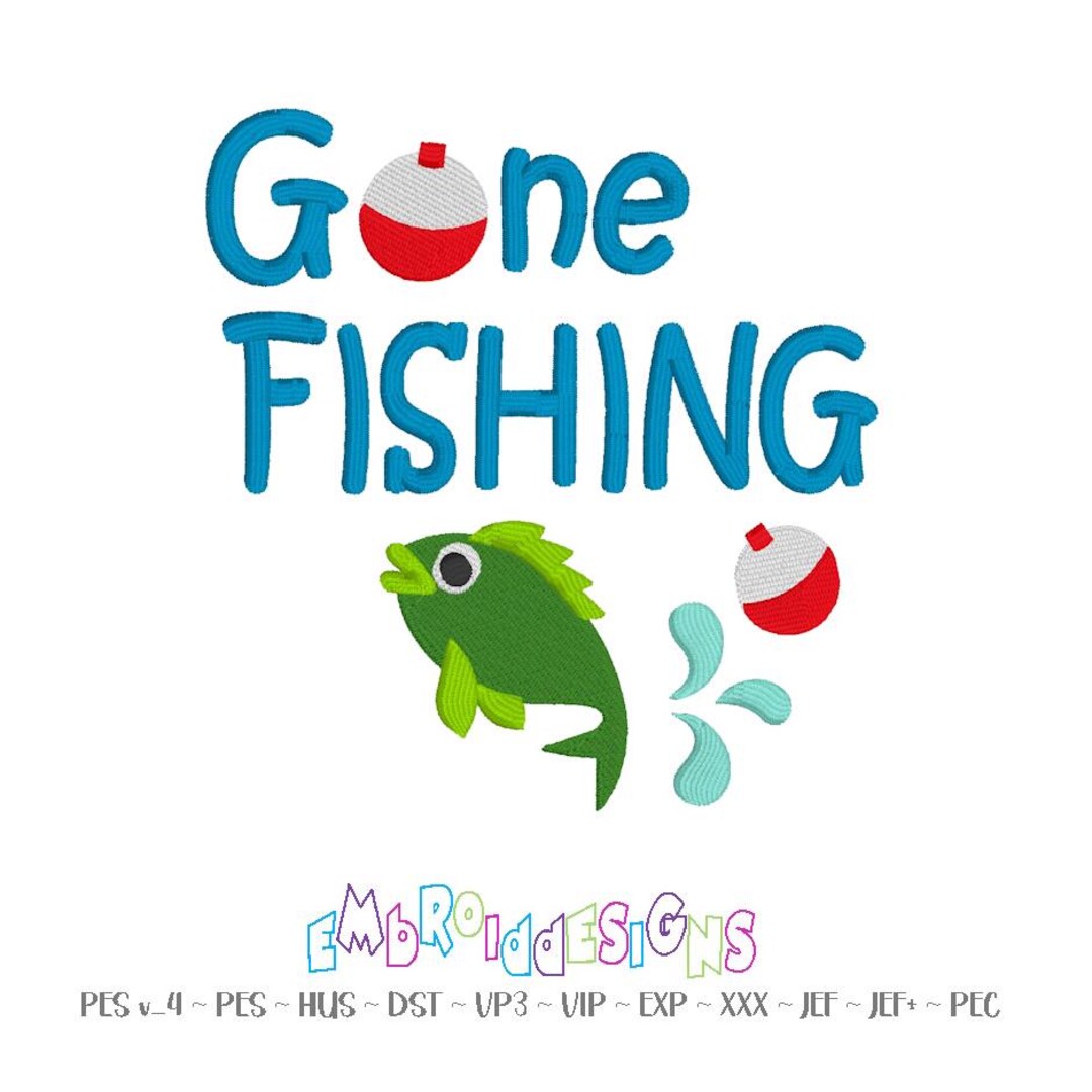 Gone Fishing Machine Embroidery Design - Etsy