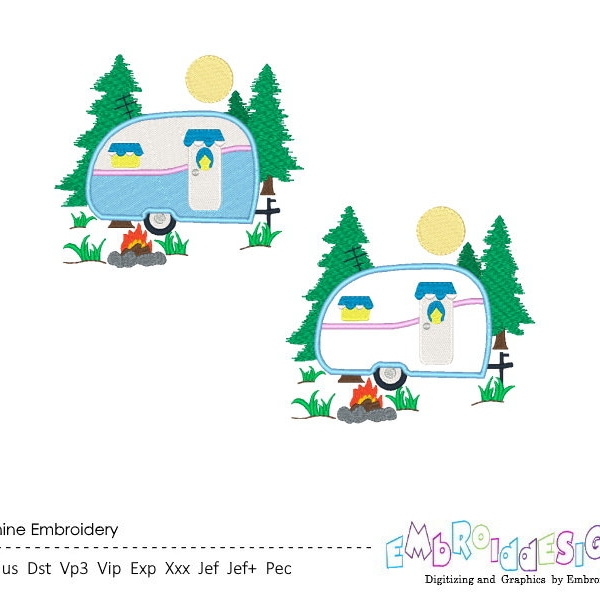 Camper Embroidery - Etsy