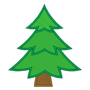 Tree Embroidery Designs Set of 3 Applique Evergreen Raggedy Edge ...