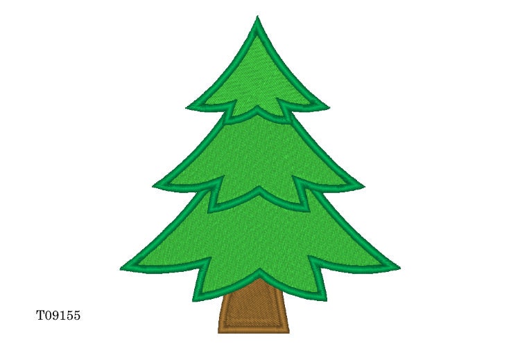 Tree Embroidery Designs Set of 3 Applique Evergreen Raggedy - Etsy