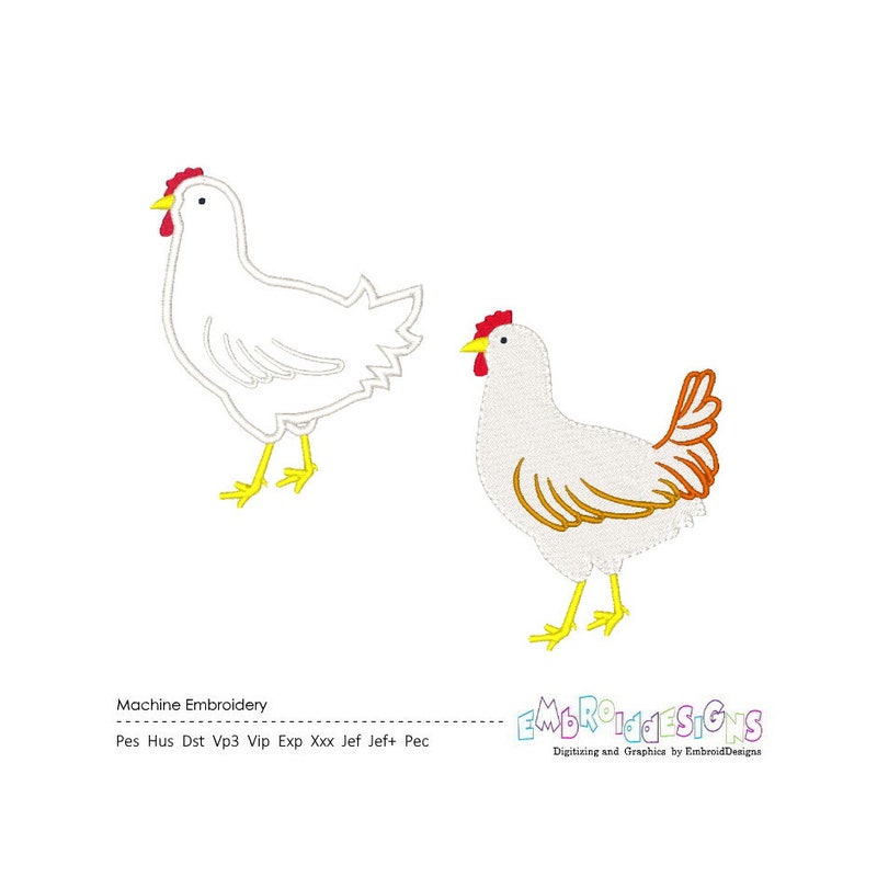 Chicken Applique - Etsy