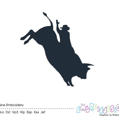 Bull Rider Machine Embroidery Design - Etsy