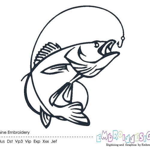 Walleye Fish Machine Embroidery Design - Etsy