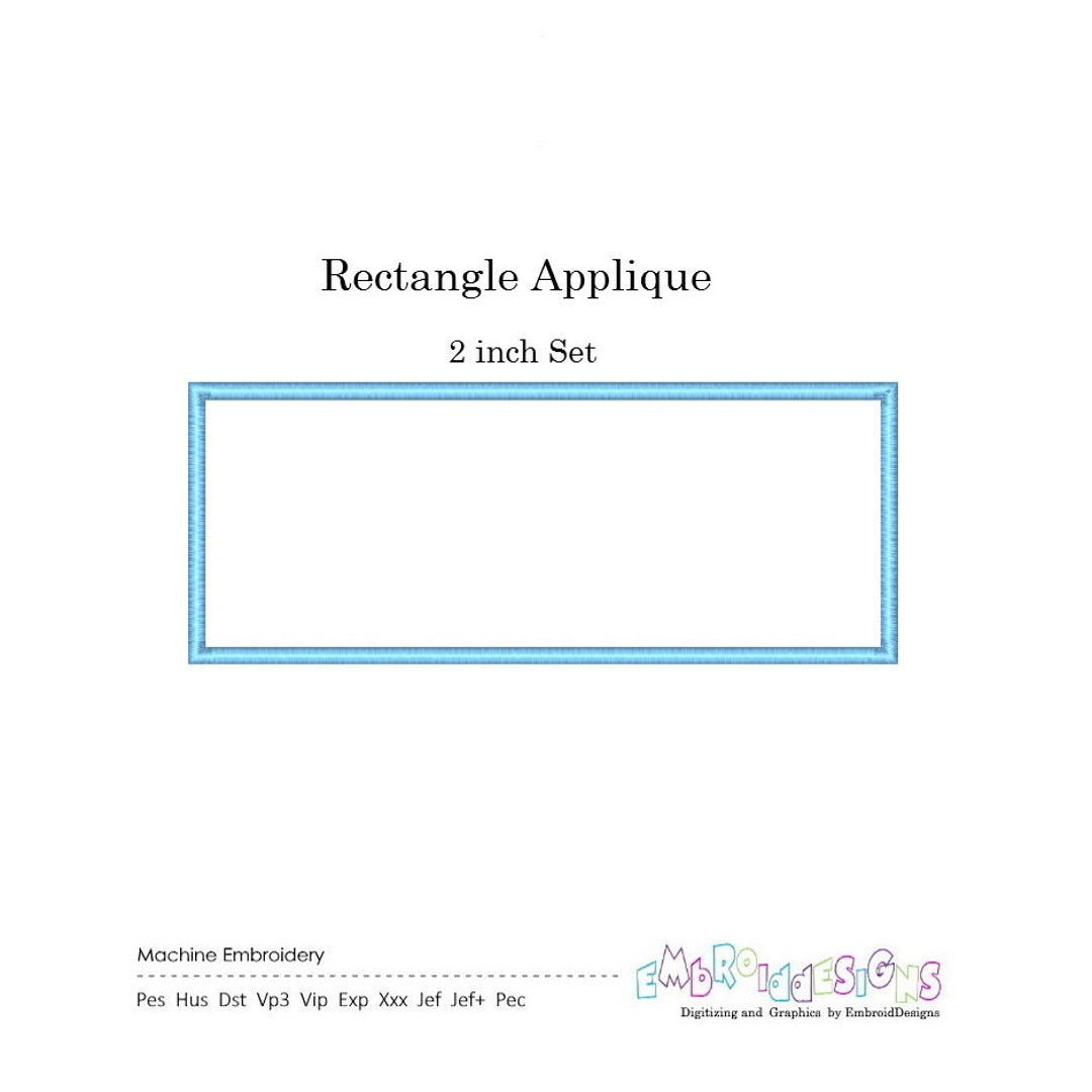 Rectangle Frame Applique Design 2 Inch Set, Rectangle Appliques - Etsy