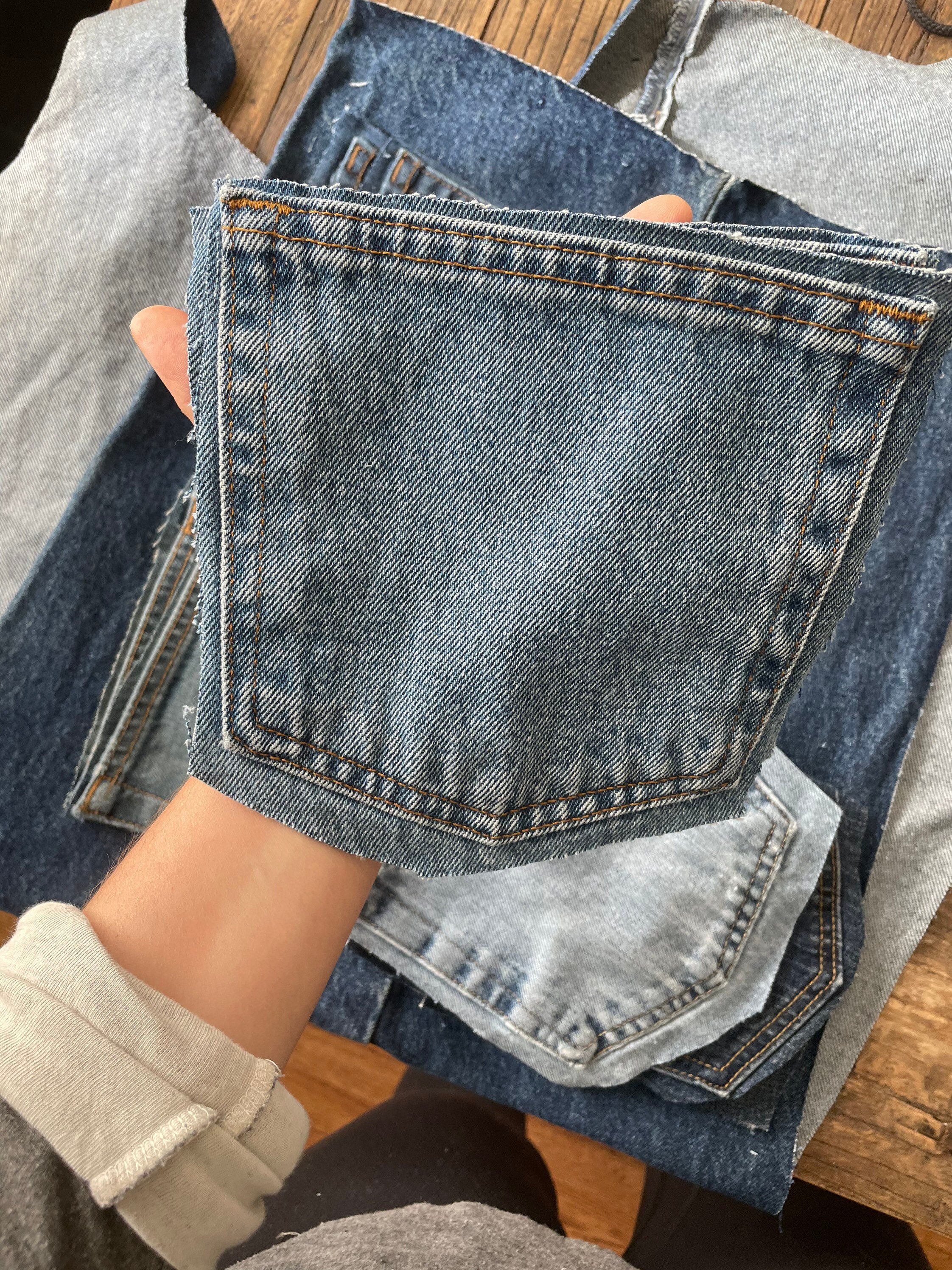 10 Denim Pockets Assorted Small Medium Large Size Set of 10 Blue Jean ...