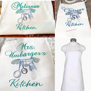 Personalized Aprons, Custom Embroidered Aprons, Monogrammed Kitchen ...