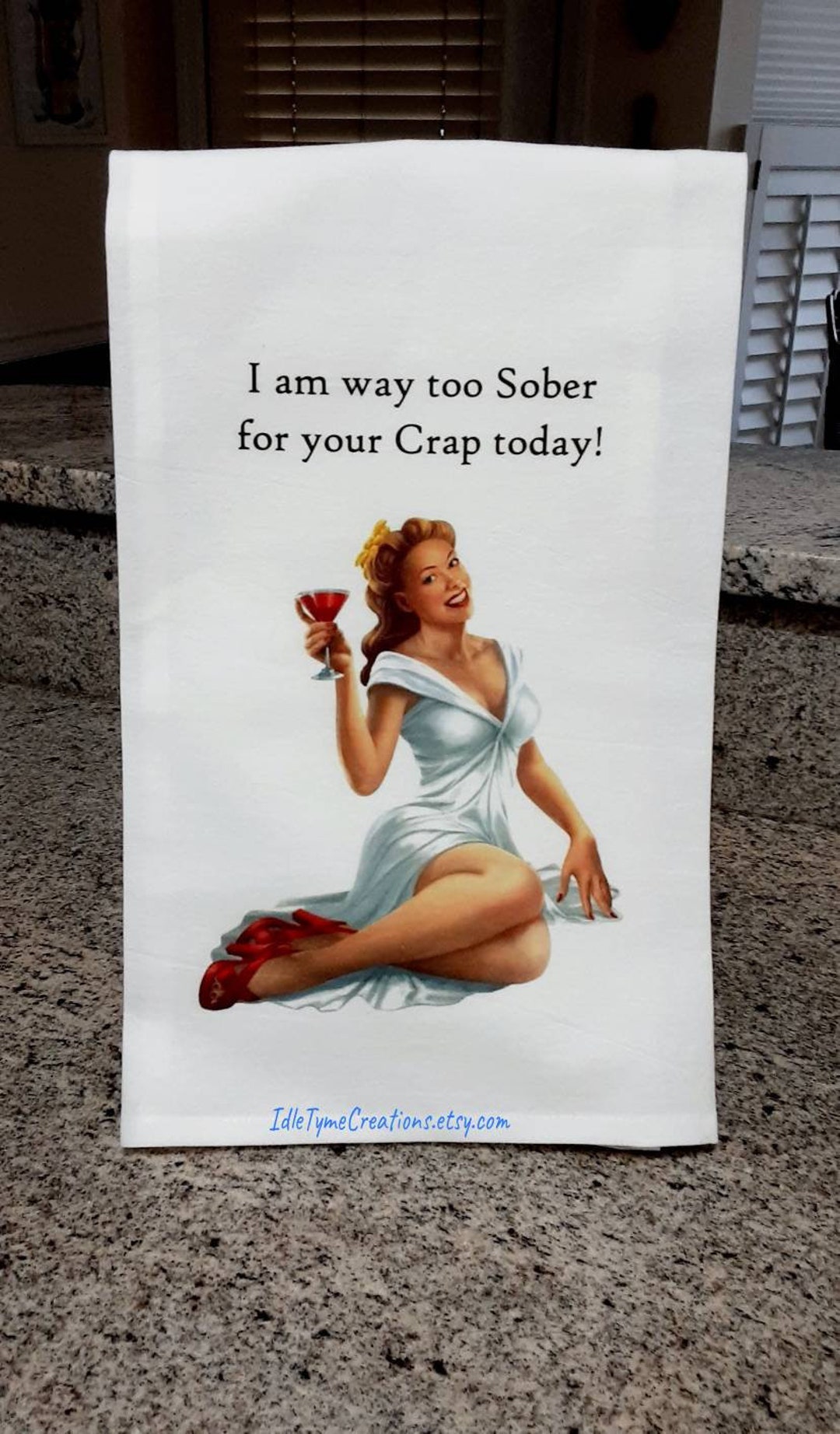 Funny Tea Towel, Way to Sober Bar Towel, Humorous Kitchen Towel ...