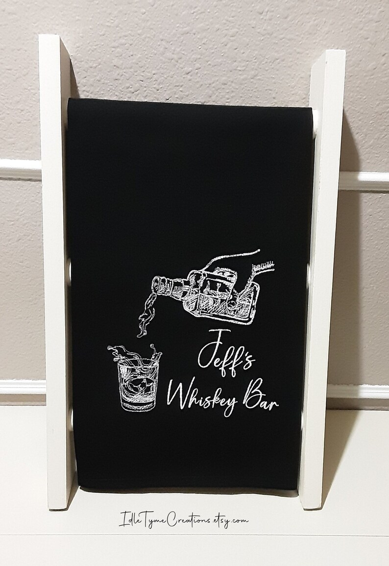 Personalized Bar Towel, Embroidered Four Sack Towel, Home Bar Decor ...