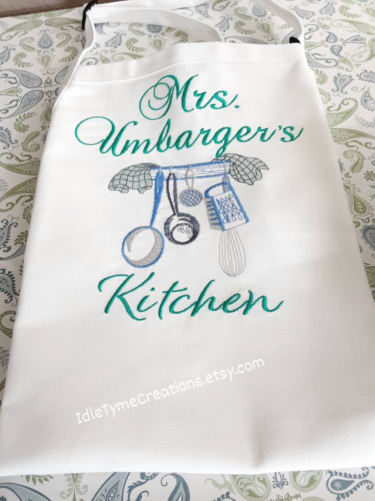 Personalized Aprons Custom Embroidered Aprons Monogrammed | Etsy