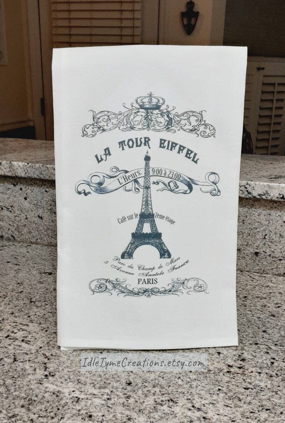 Set of 2 Tea Towels, Paris Eiffel Tower & Paris Librairie Tea Towel ...