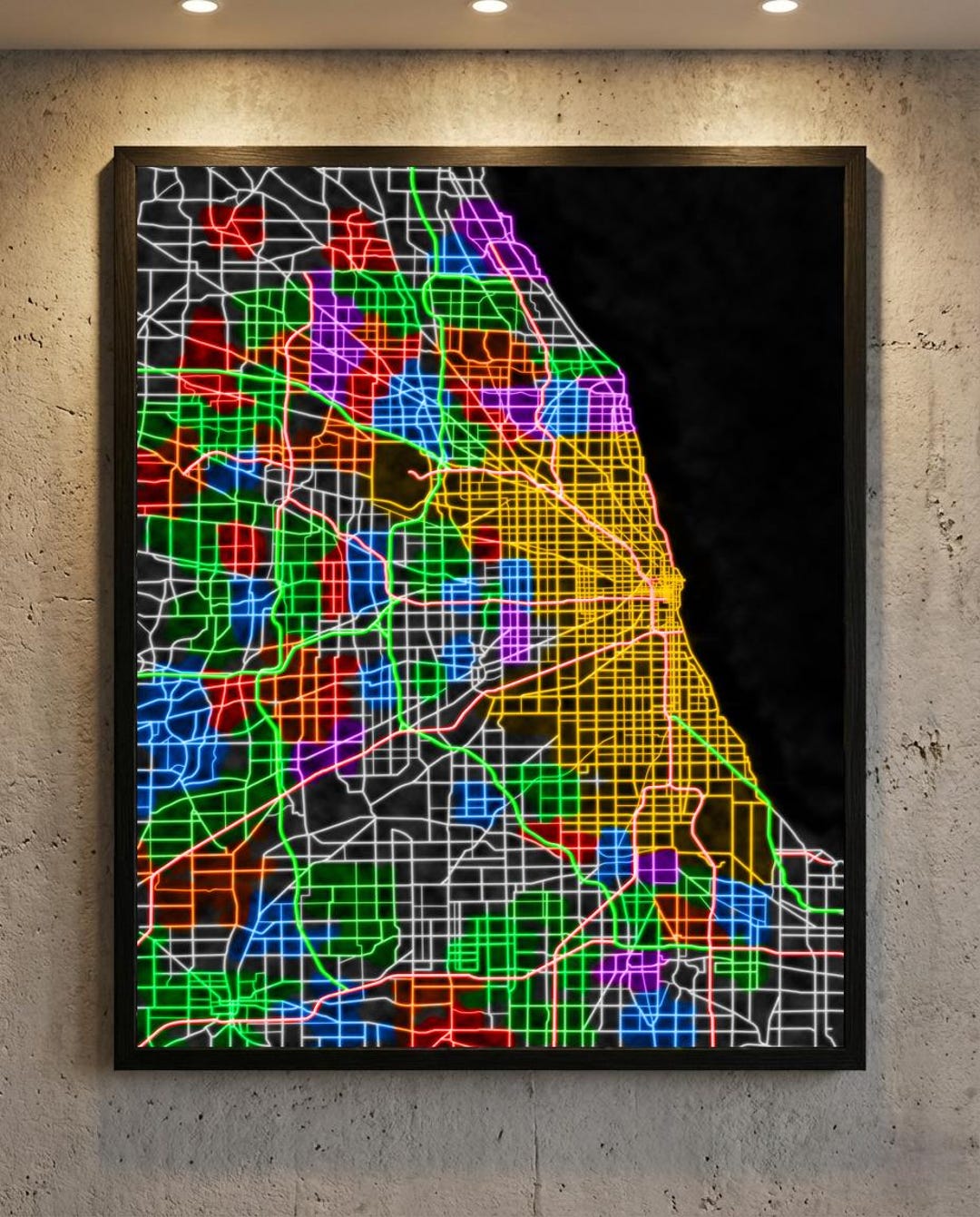 Chicago Illinois Map Printable Map, Colorful Digital Map (digital ...