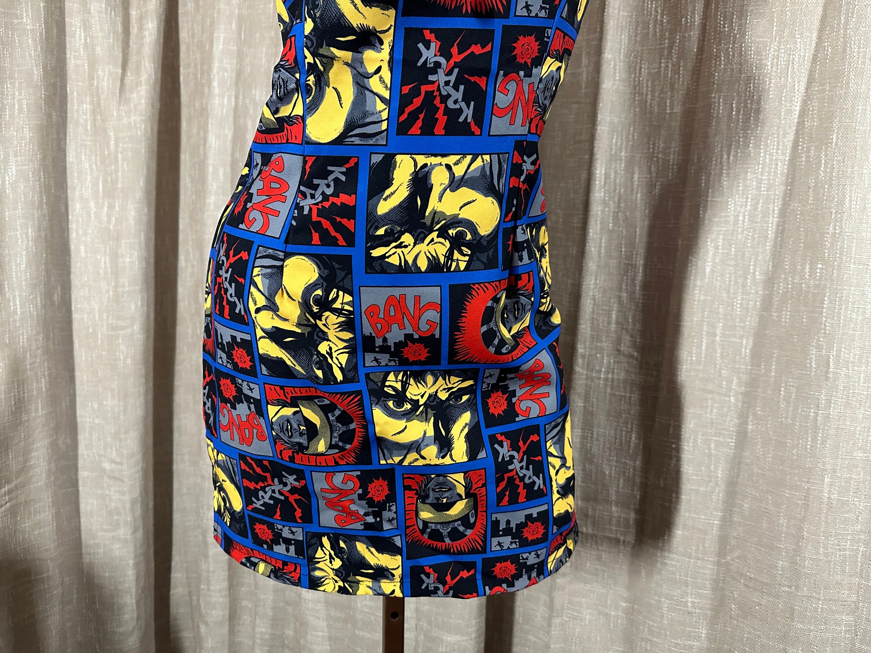 NOS Vintage 1990s Comic Strip Club Tank Dress W/op Art Superhero Print ...