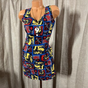 NOS Vintage 1990s Comic Strip Club Tank Dress W/op Art Superhero Print ...