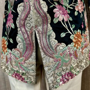 Vintage 1920s Chinese Kimono Jacket W/art Deco Silver Bullion Trapunto Embroidered Dragons ...