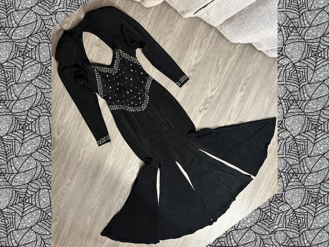 Slinky 80s Goth Girl Mermaid Dress W/handset Studs, Car Wash Skirt ...