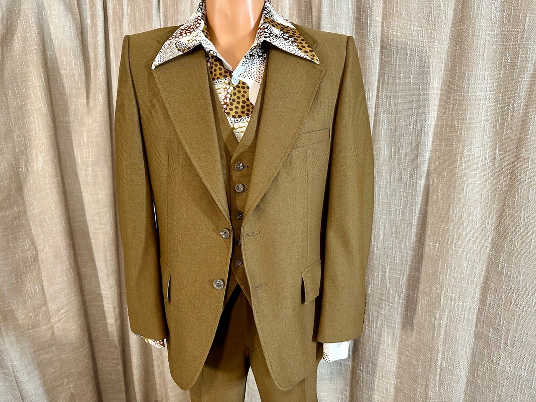Vintage 1970s Funky NOS 3pc Leisure Suit W/vest BONUS Fugly Disco Shirt ...