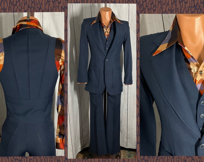 Vintage 1970s Iconic Angels Flight Leisure Suit, Jacket/vest/pants ...