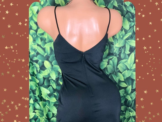 Sexy Vintage 1970s Black Jersey Disco Dress W Sequin… Gem