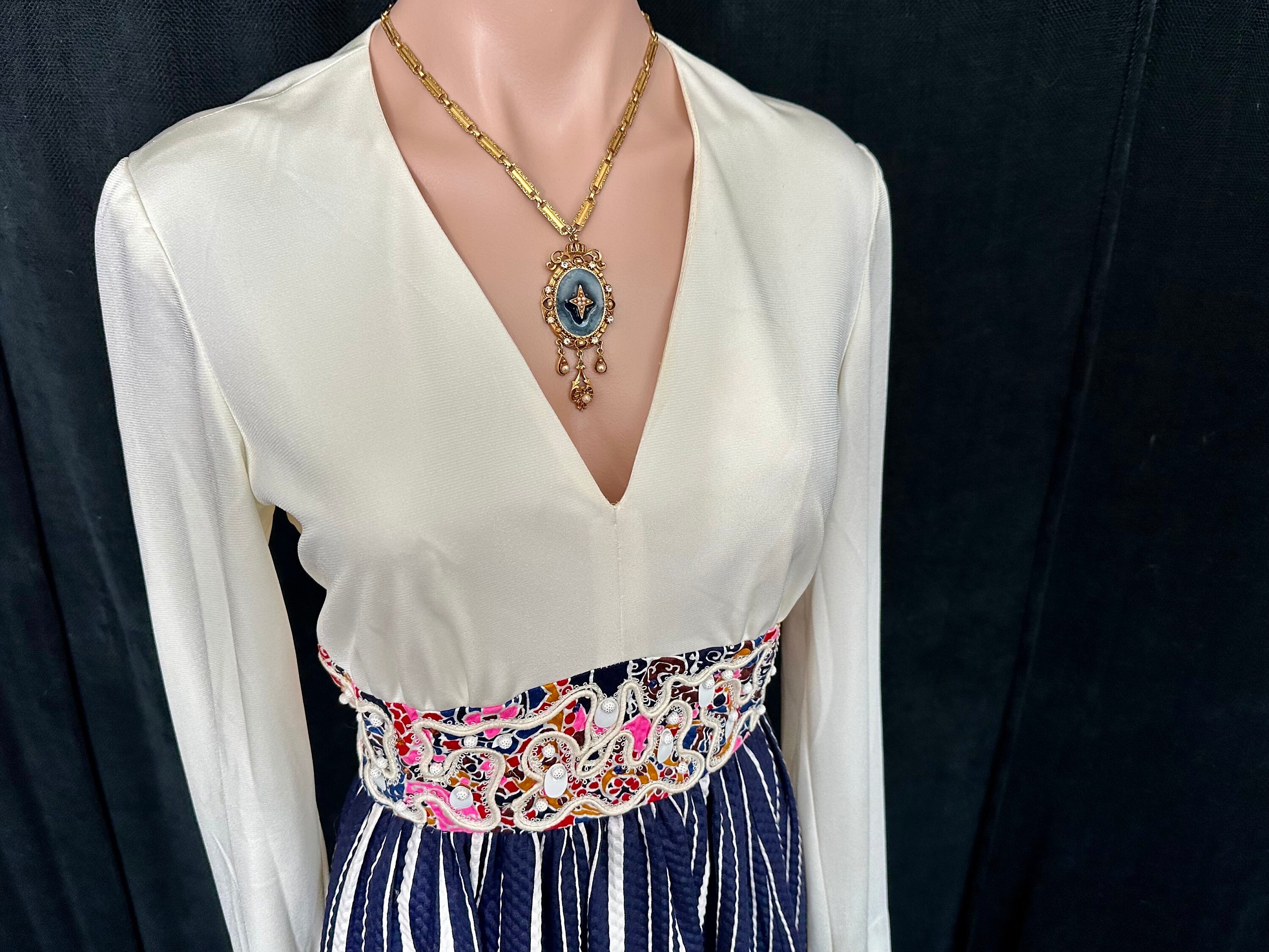 Vintage 1960s 1970s Mod Party Dress W/beaded Midriff Inset, Psychedelic ...