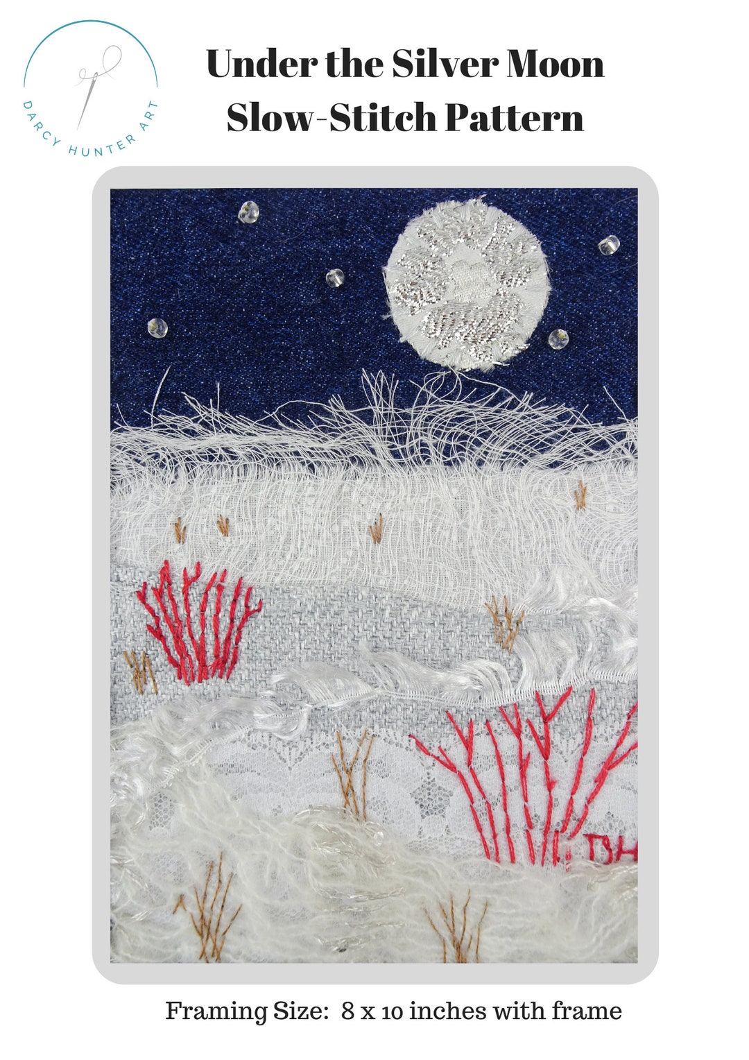 PDF Textile Fabric Collage Pattern Under the Silver Moon / Winter ...
