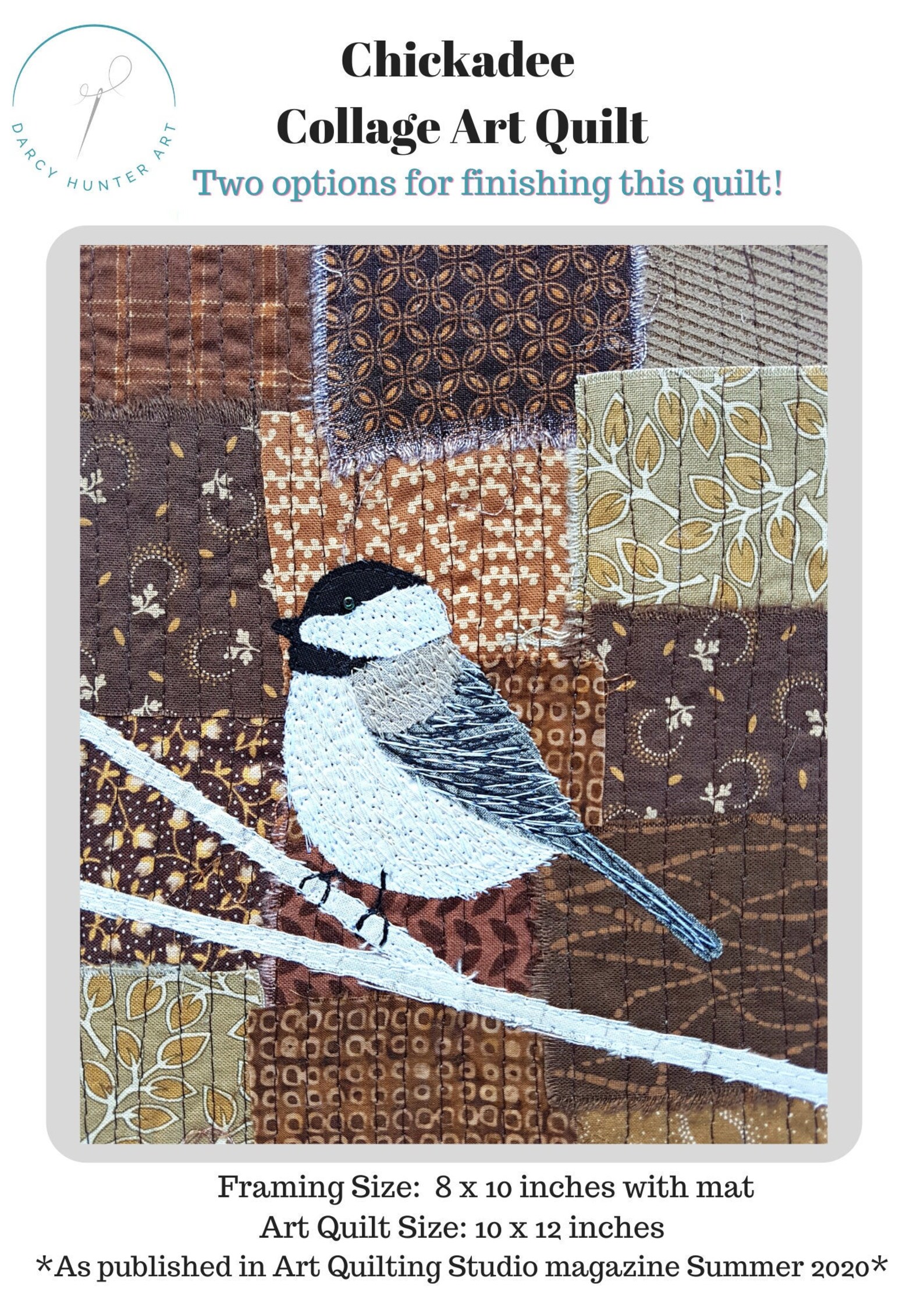 PDF Art QUILT PATTERN Chickadee / Bird Quilt Pattern / - Etsy