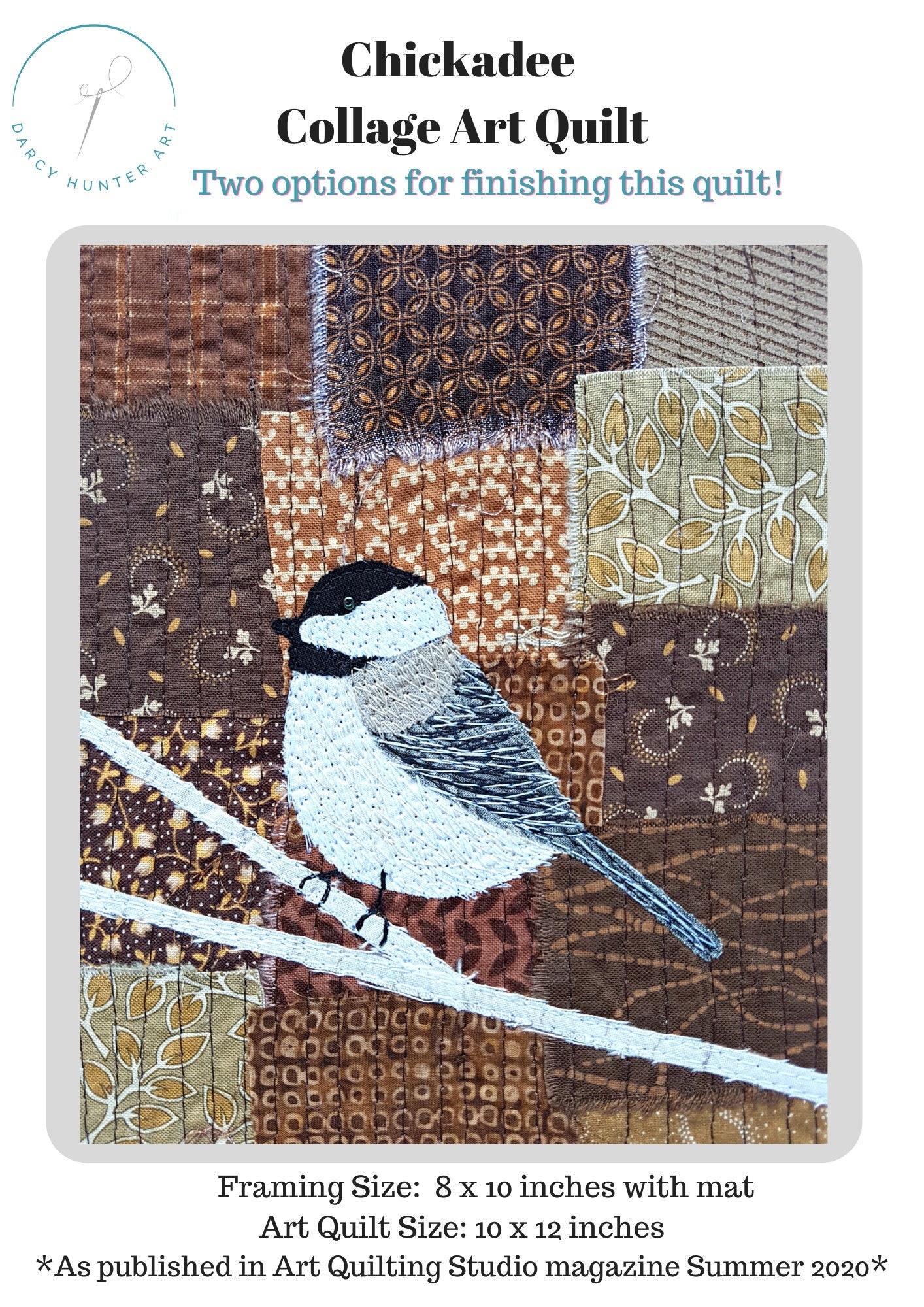PDF Art QUILT PATTERN Chickadee / Bird Quilt Pattern / | Etsy