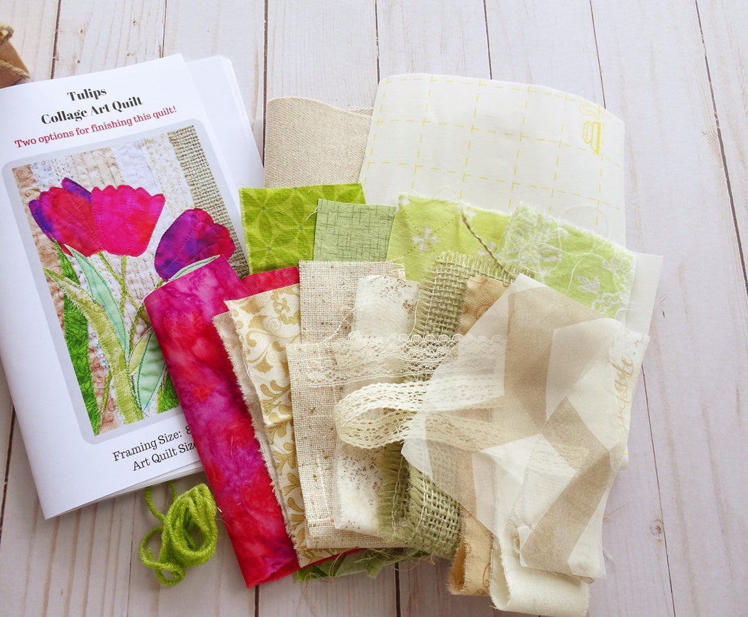Floral Art Quilt Kit Tulips Pattern / Kit Do It Yourself / Gifts for ...